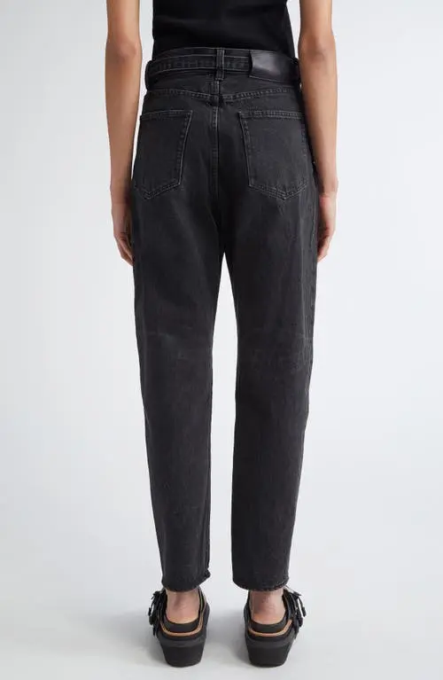 Sacai Belted Straight-leg Jeans - Black