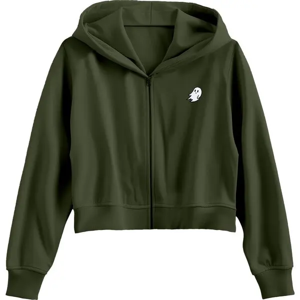 DALIX Ghost Fleece Zip Hoodie - Military Green