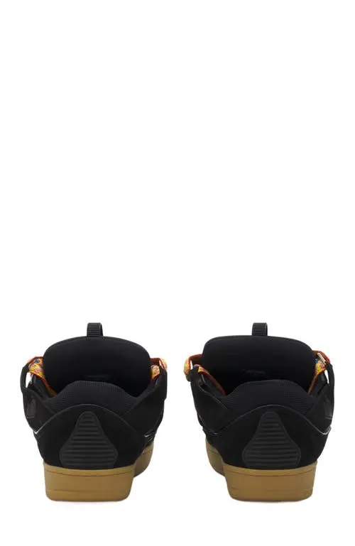 LANVIN Leather Curb Sneakers - Black