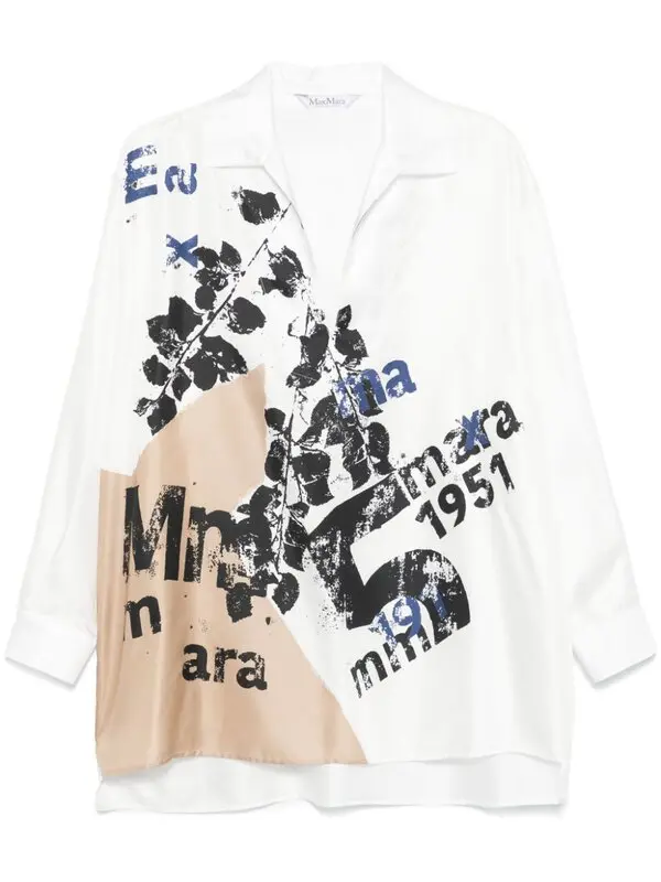 Max Mara Formica Printed Shirt - White