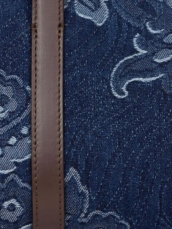 Etro Mini Floral-jacquard Denim Tote Bag