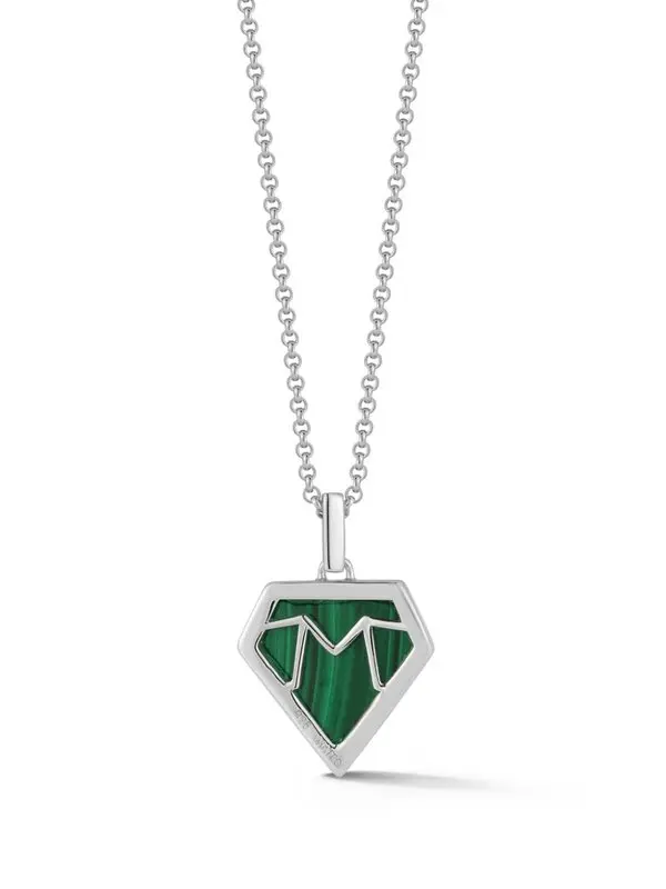 Mateo Sterling Pentagon Malachite Necklace