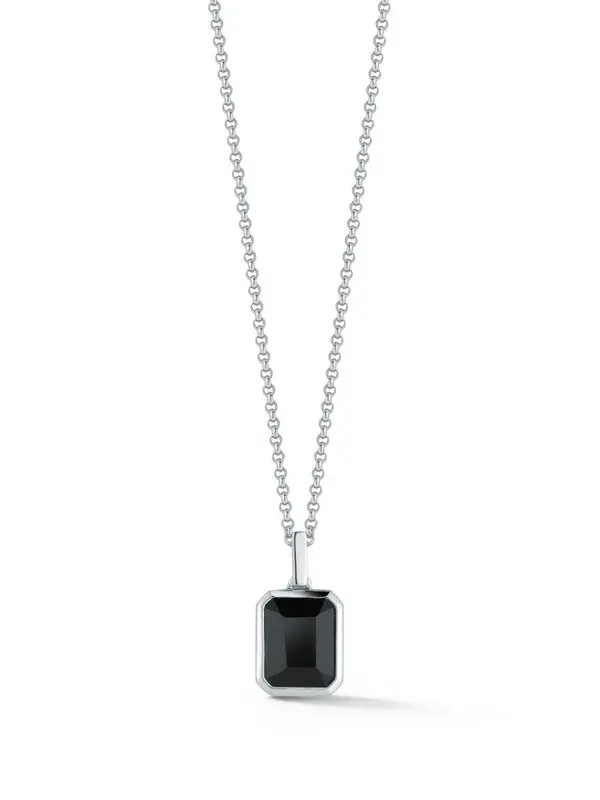 Mateo Sterling Onyx Pendant Necklace - Silver