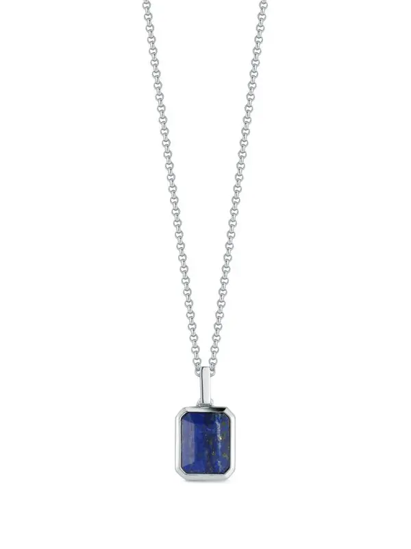 Mateo Sterling Lapis Lazuli Pendant Necklace - Silver