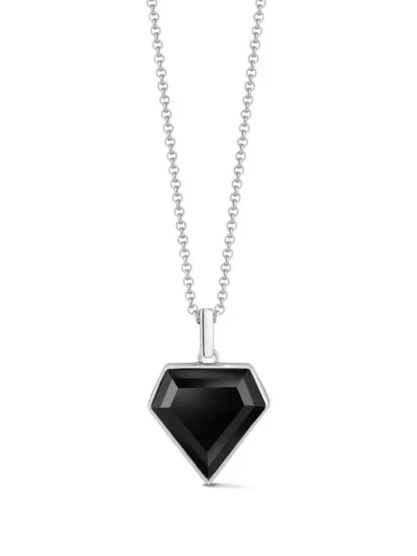 Mateo Sterling Pentagon Onyx Pendant Necklace - Silver