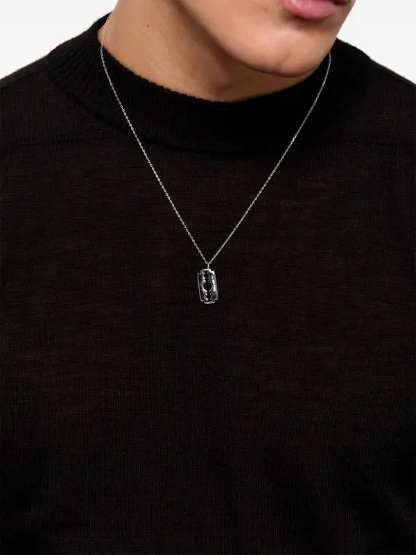 Mateo Sterling Razor Blade Pendant Necklace