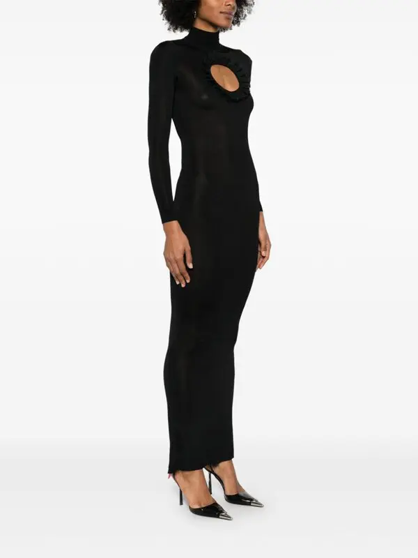 Women's Self-Portrait x Christopher Kane - Knitted Maxi-Dress in Black | Size Medium