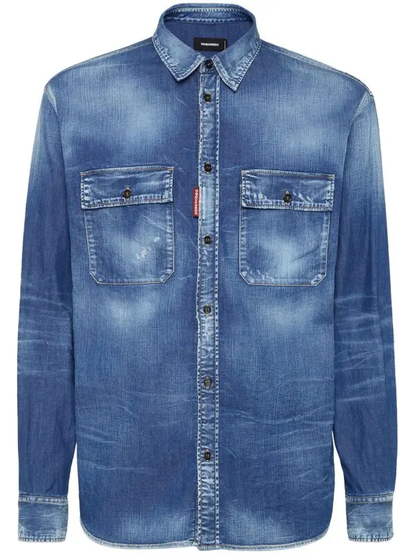 Dsquared2 Dark-wash Denim Shirt - Blue