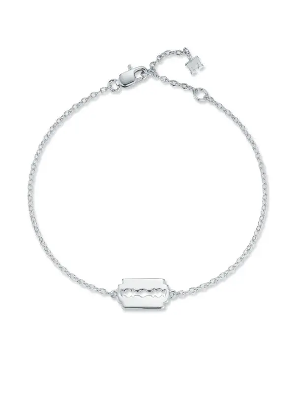 Mateo 14k Mini Razor Blade Bracelet - White