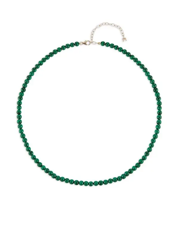Mateo 14k Yellow Gold Beaded Malachite Bracelet - Green
