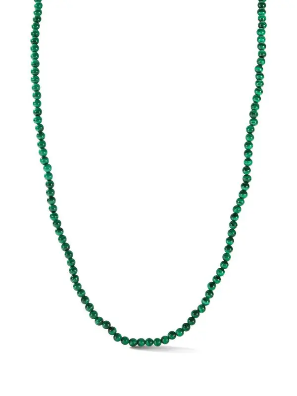 Mateo 14k Yellow Gold Malachite Beaded Necklace - Green