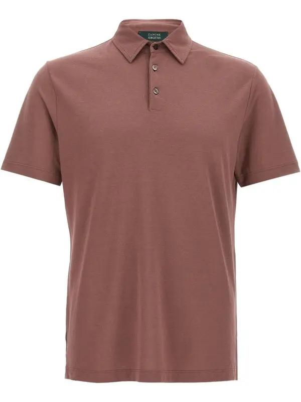 ZANONE Cotton Polo Shirt - Brown