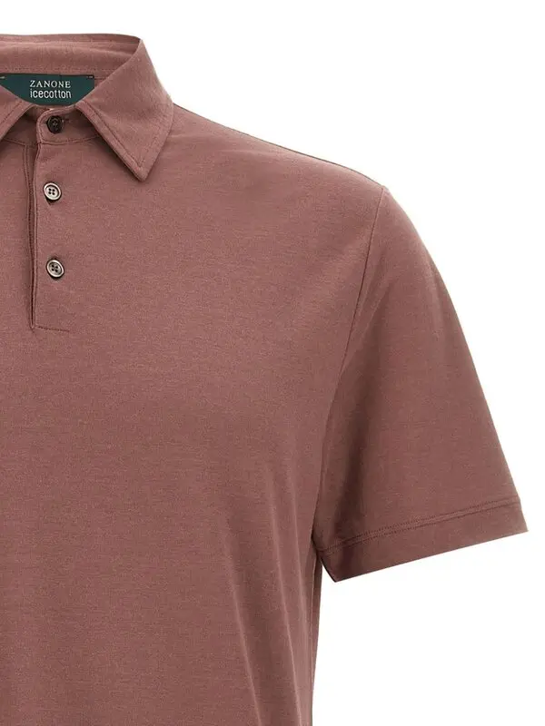 ZANONE Cotton Polo Shirt - Brown