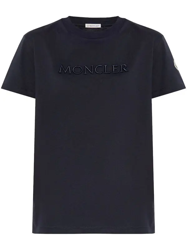 Moncler Logo-embroidered T-shirt - Blue