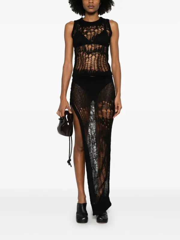 Rick Owens Spider Ziggy Maxi Skirt - Black