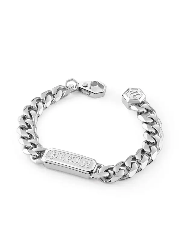 Philipp Plein Gothic-tag Bracelet - Silver