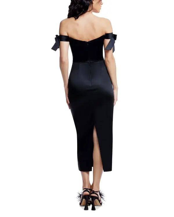 open lace back dress Dress the Population Women's Sloane Rounded V Neck Bodycon MIDI Dress,  Black, XX-Small at Amazon Women's Clothing store