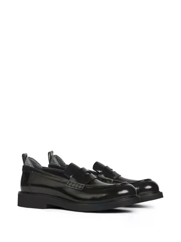 Etro Leather Penny Loafers - Black