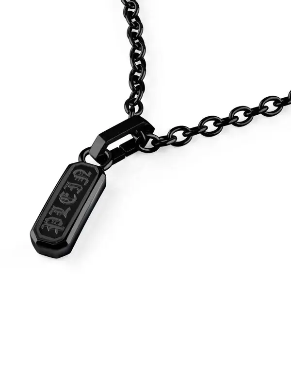 Philipp Plein Gothic Tag Pendant Necklace