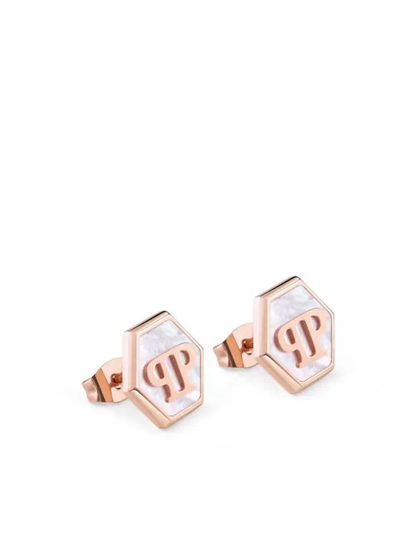 Philipp Plein Mini Logo Stud Earrings