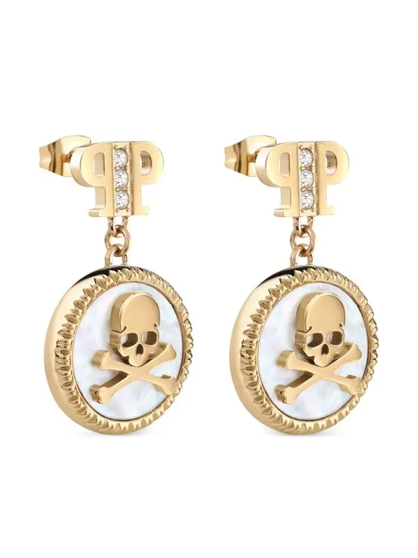 Philipp Plein Mini Logo Drop Earrings