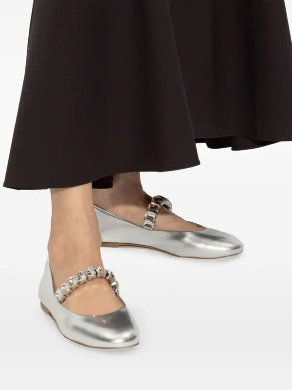 Casadei Poppy Ballerina Flats - Silver