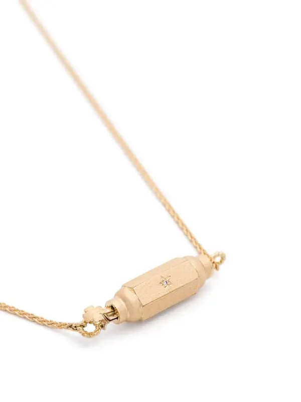 MARIE LICHTENBERG Micro Coco Diamond Locket Necklace