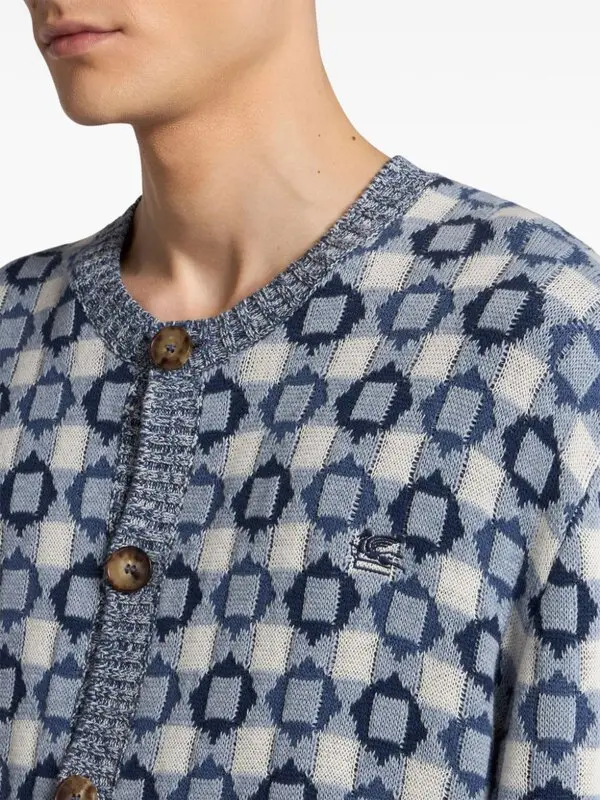 Etro Patterned Jacquard Cardigan