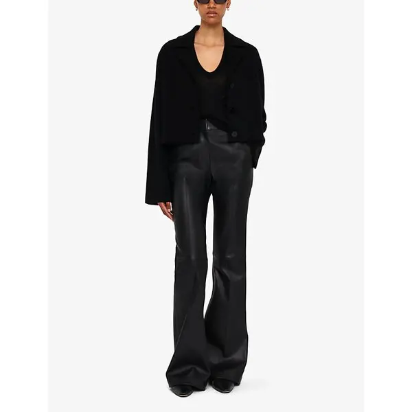 JOSEPH Tafira Flared-leg Leather Trousers
