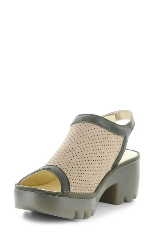 Fly London Teif Platform Sandals - Taupe/ Khaki