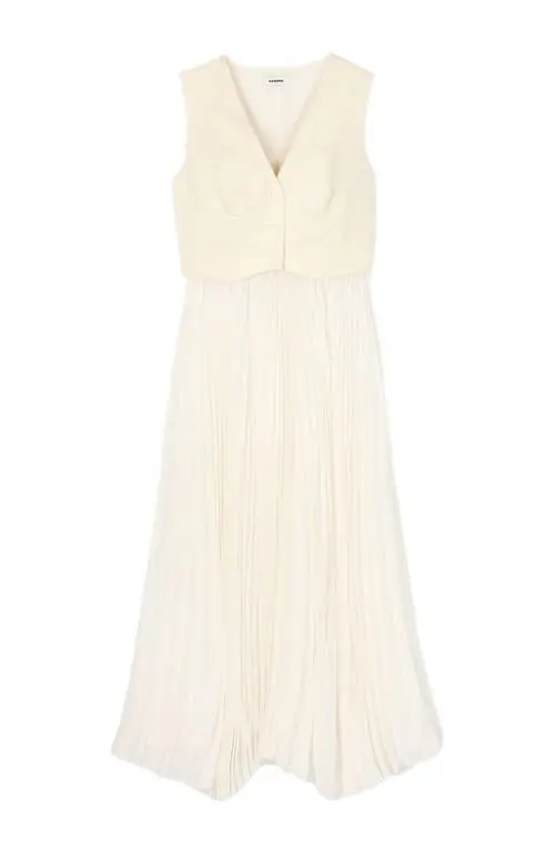 sandro ivory dress Pleated Maxi In Ecru - 50% Off TBXPHEME0126