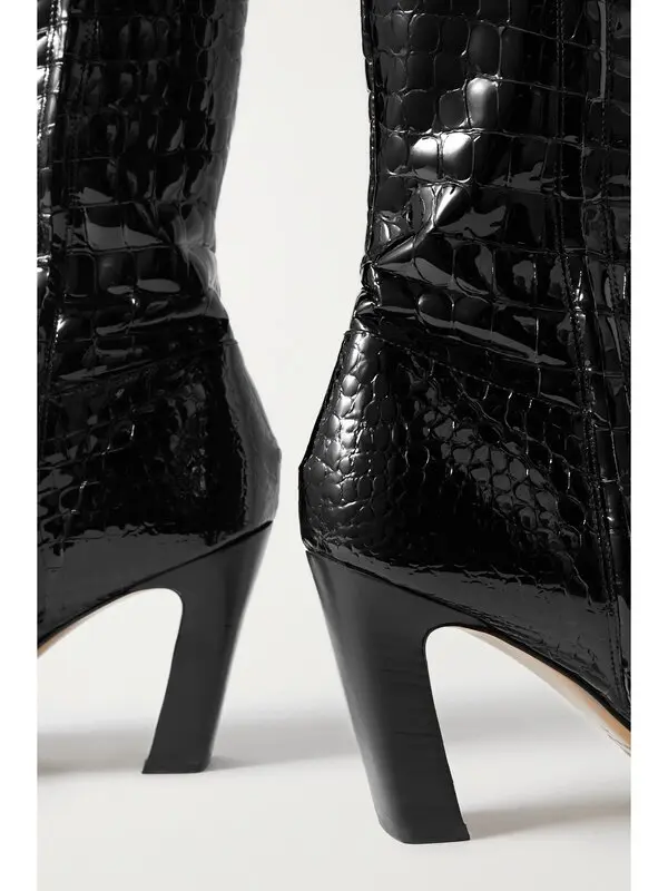 Khaite Marfa Croc-effect Leather Over-the-knee Boots