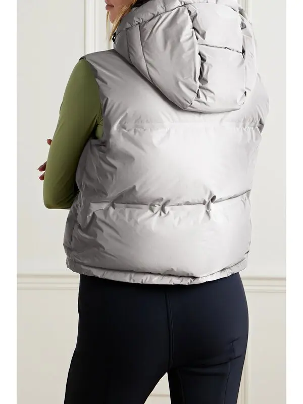 Aztech Mountain Snowbird Cropped Quilted Down Vest - Gray