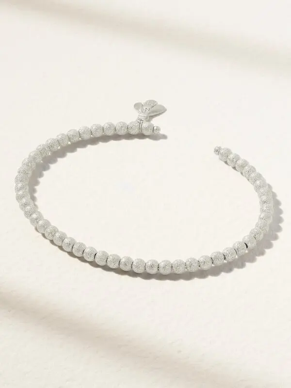 Carolina Bucci Florentine Finish 18-karat White Beaded Bracelet - Silver