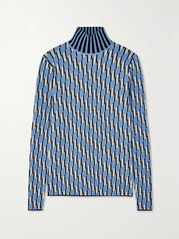 ZANKOV Raven Merino Wool-jacquard Turtleneck Sweater