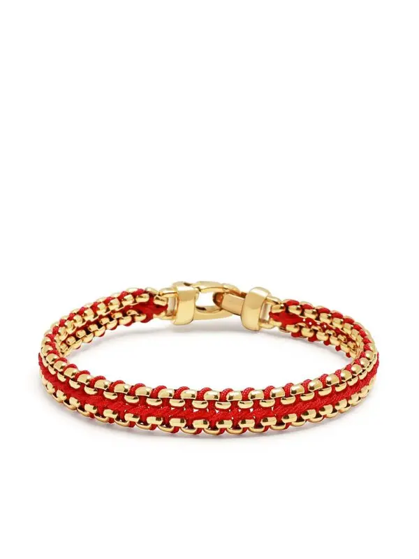NIALAYA JEWELRY Woven 8mm Box Chain Bracelet - Gold