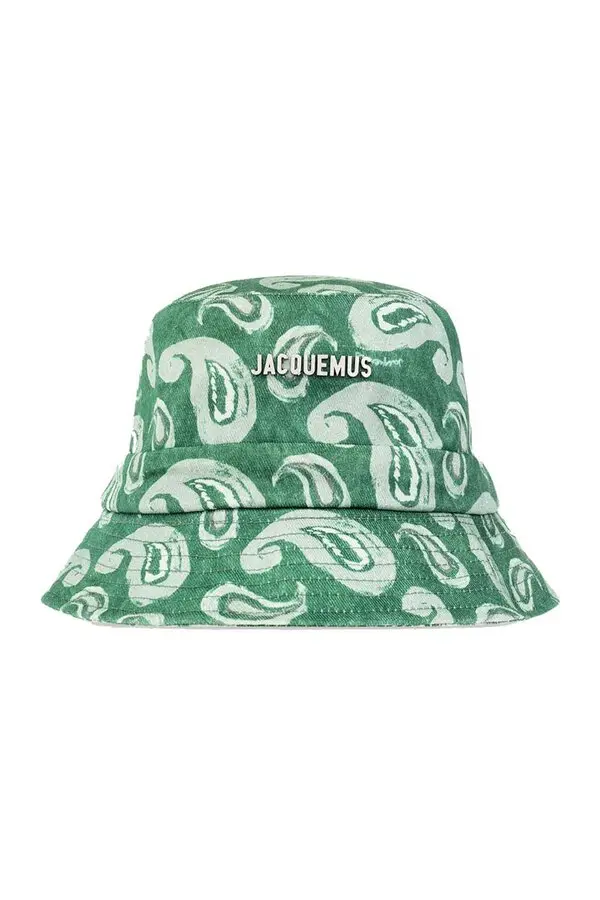 Jacquemus Le Bob Gadjo Bow Knotted Bucket Hat - Print Pop Green Paisley