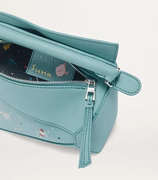 Loewe X Suna Fujita Mini Puzzle Edge Top-Handle Bag - Blue