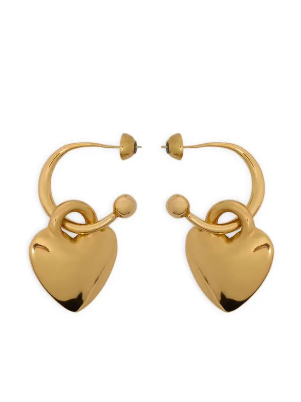 PATOU Heart Hoop Earrings - Gold