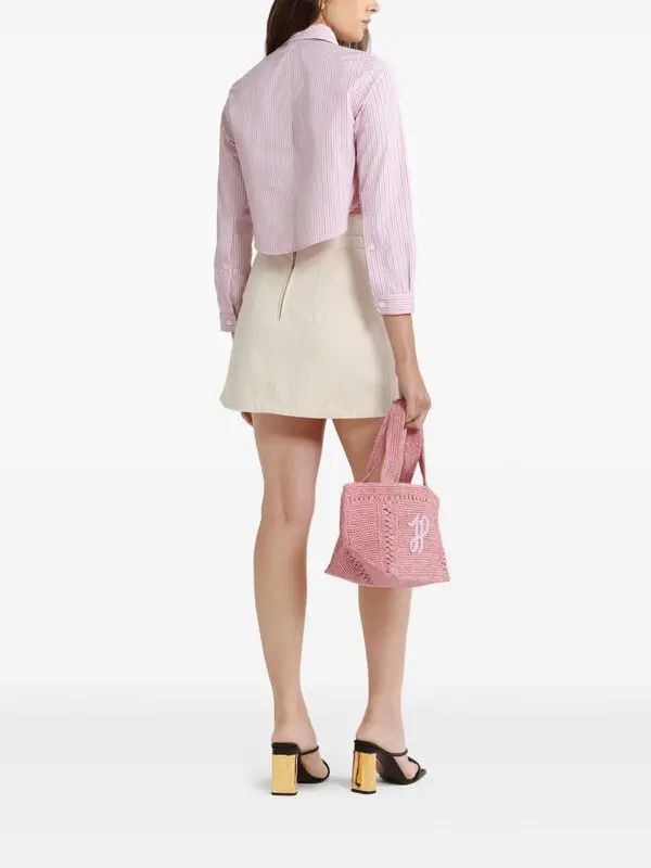 PATOU A-line Denim Mini Skirt - Neutrals