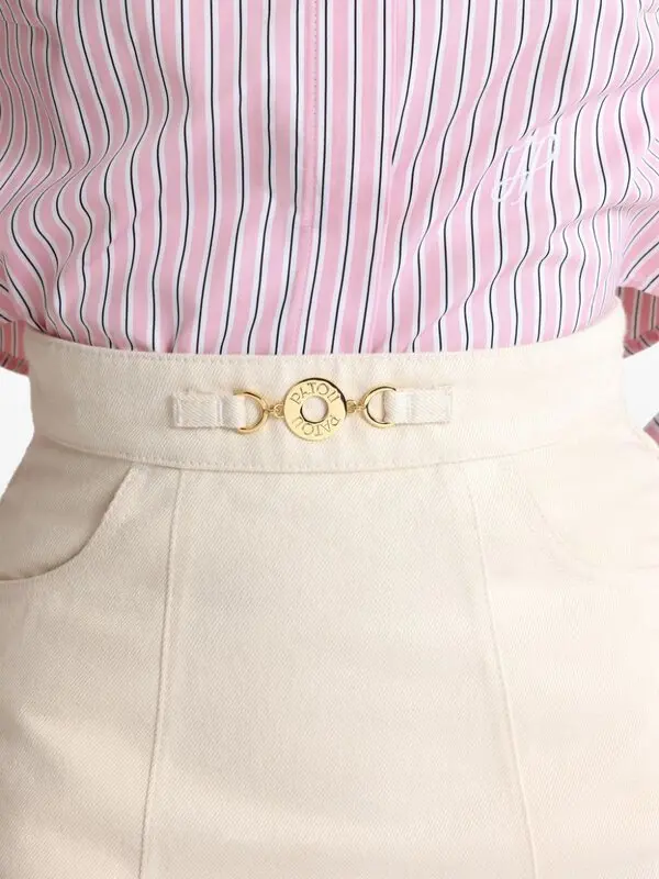 PATOU A-line Denim Mini Skirt - Neutrals
