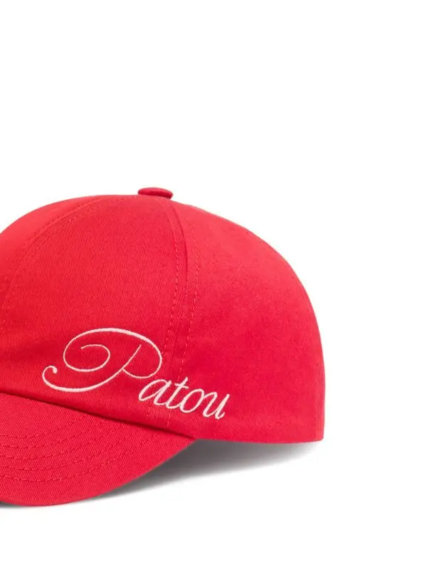 PATOU Logo-embroidered Cap - Red