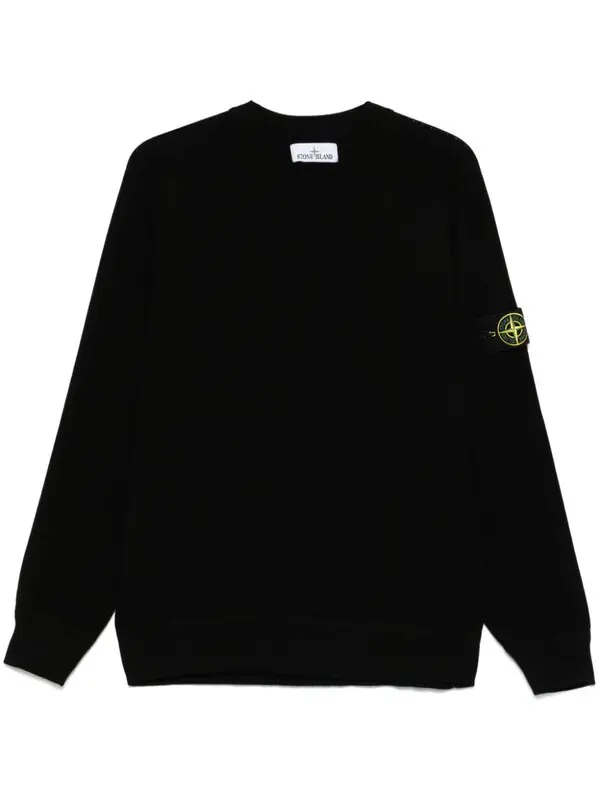 Stone Island Compass Badge Crewneck Sweatshirt - Black