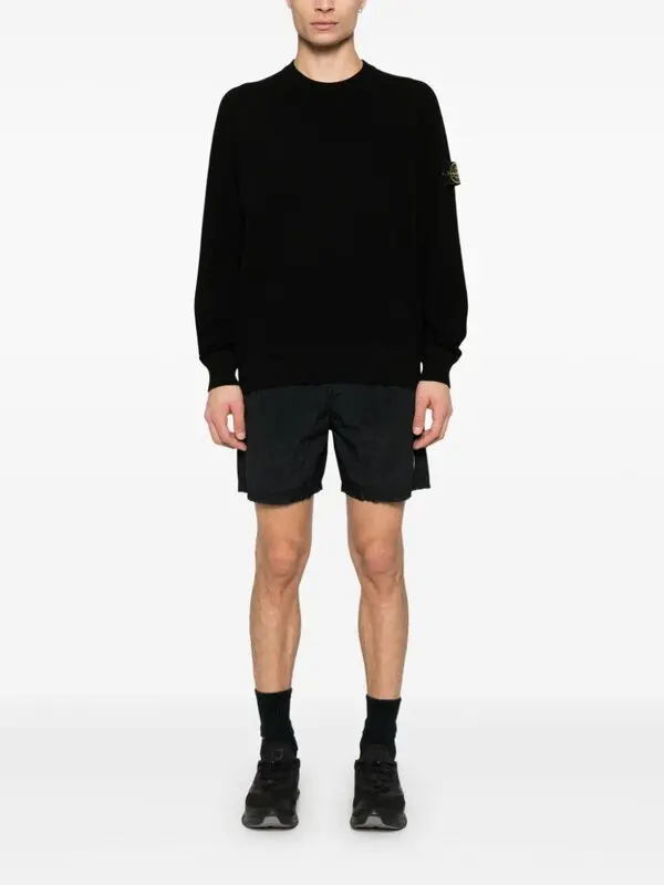 Stone Island Compass Badge Crewneck Sweatshirt - Black