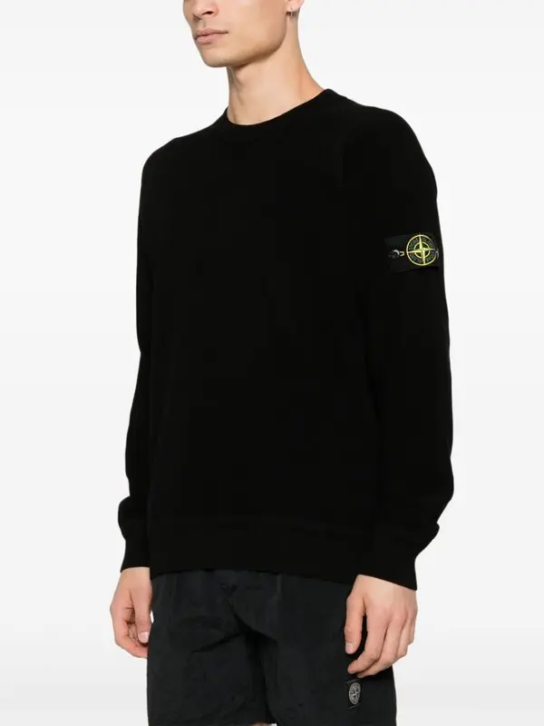 Stone Island Compass Badge Crewneck Sweatshirt - Black
