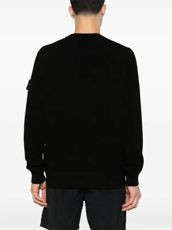 Stone Island Compass Badge Crewneck Sweatshirt - Black