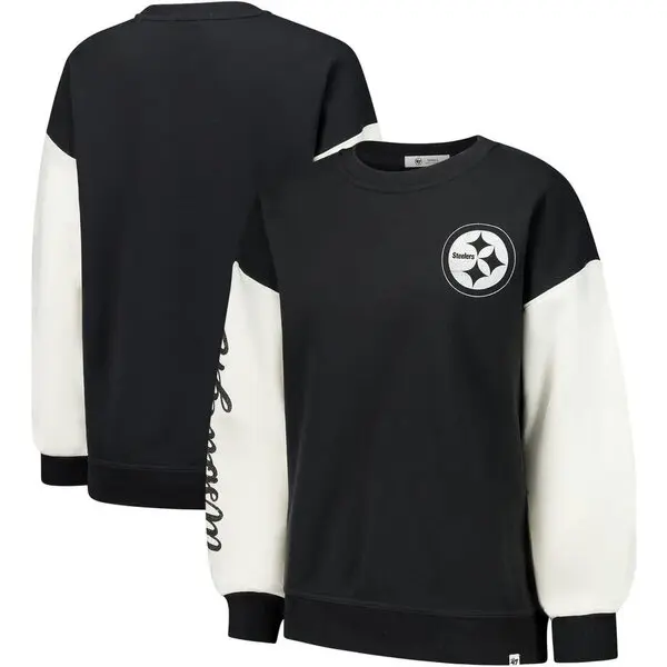 '47 Pittsburgh Steelers Double Header Rise Andie Pullover Sweatshirt