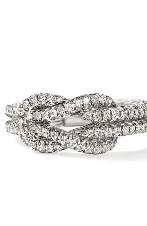 John Hardy Diamond Love Knot Ring - Silver