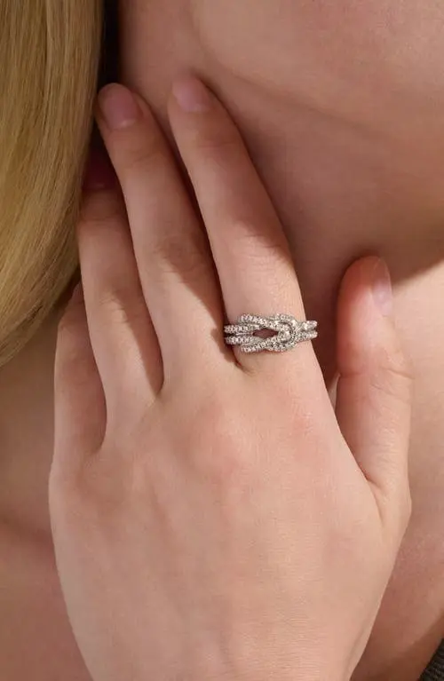 John Hardy Diamond Love Knot Ring - Silver