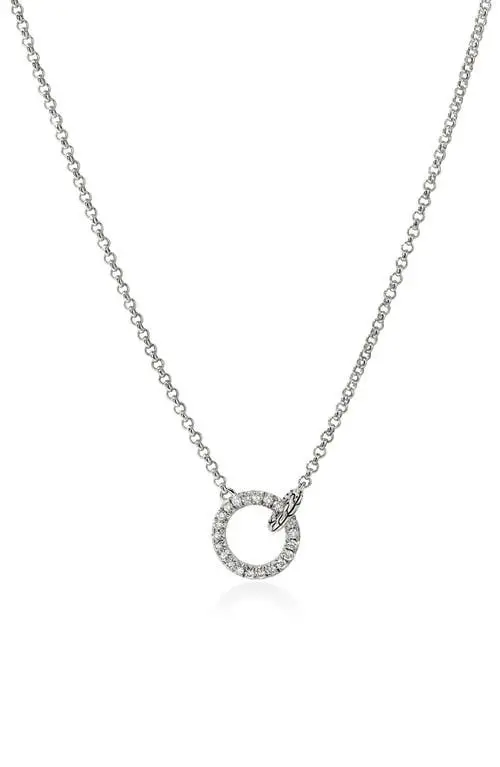John Hardy Essential Pavé Pendant Necklace - Silver